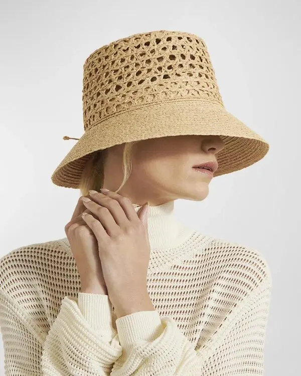 Helen Kaminski Retro Lace Braid Bucket Hat - Natural