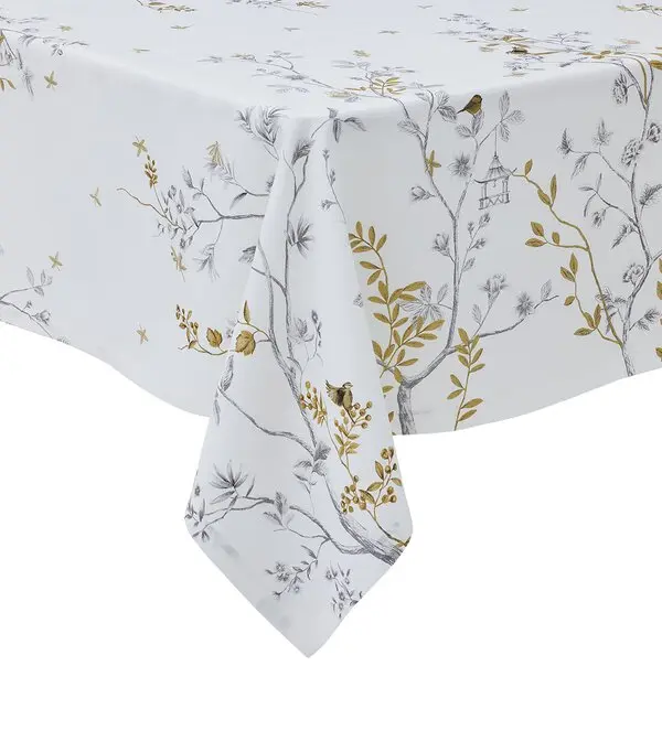 ALEXANDRE TURPAULT Linen Botanical Tablecloth - White