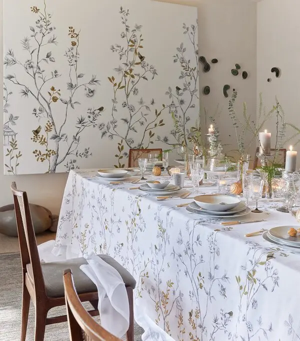ALEXANDRE TURPAULT Linen Botanical Tablecloth
