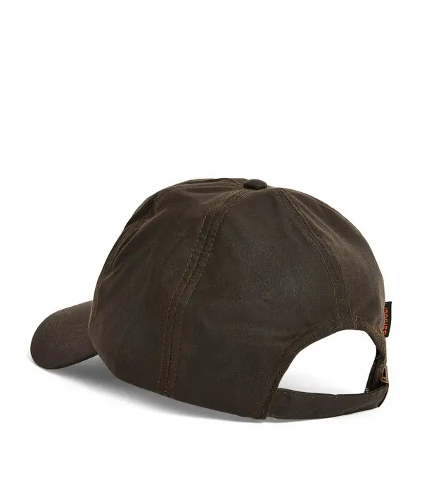 Barbour Waxed Cotton Baseball Cap - Green