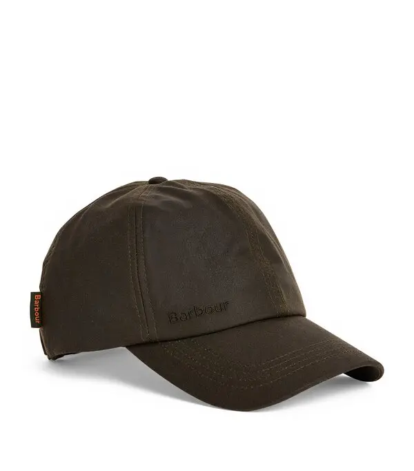 Barbour Waxed Cotton Baseball Cap - Green
