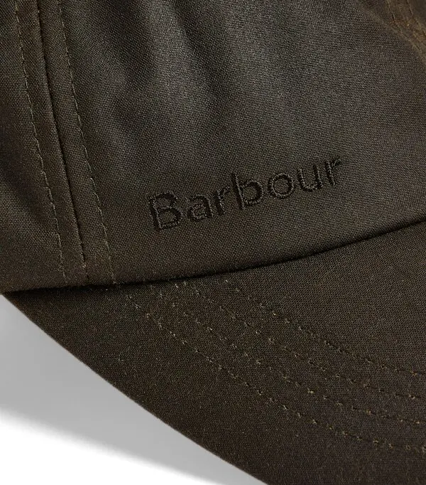 Barbour Waxed Cotton Baseball Cap - Green