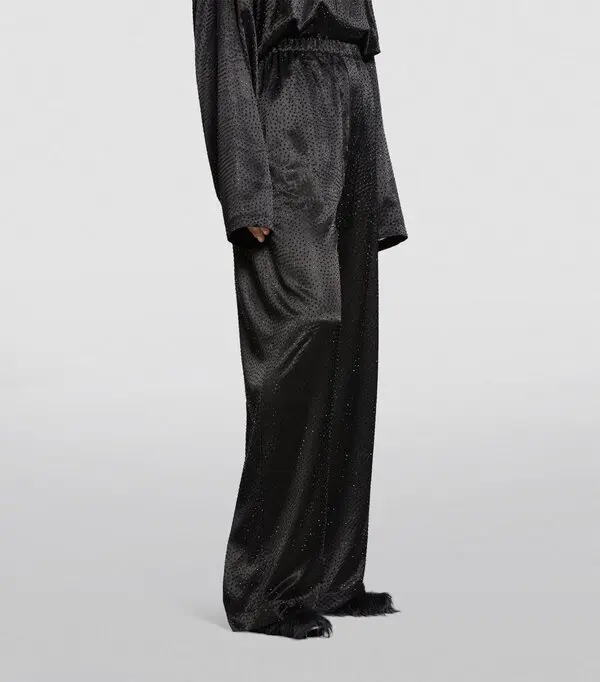 Balenciaga Embellished Pyjama Trousers - Purple