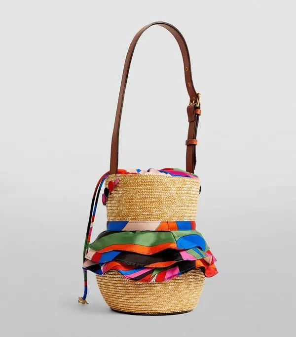 Emilio Pucci Satin-trim Pucinella Bucket Bag
