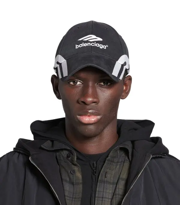 Balenciaga Logo Baseball Cap - Blue | Editorialist