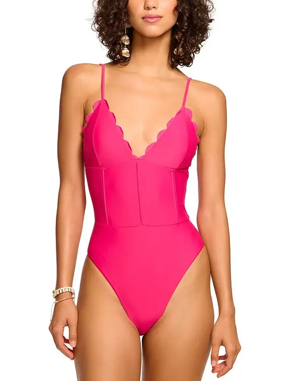 Ramy Brook Mikayla Scalloped One Piece Swimsuit - Perfect Pink