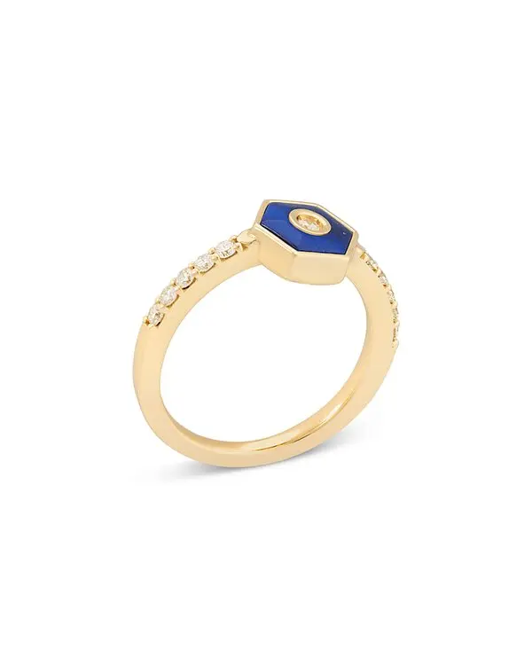 Miseno Diamond And Lapis Lazuli Ring - Gold