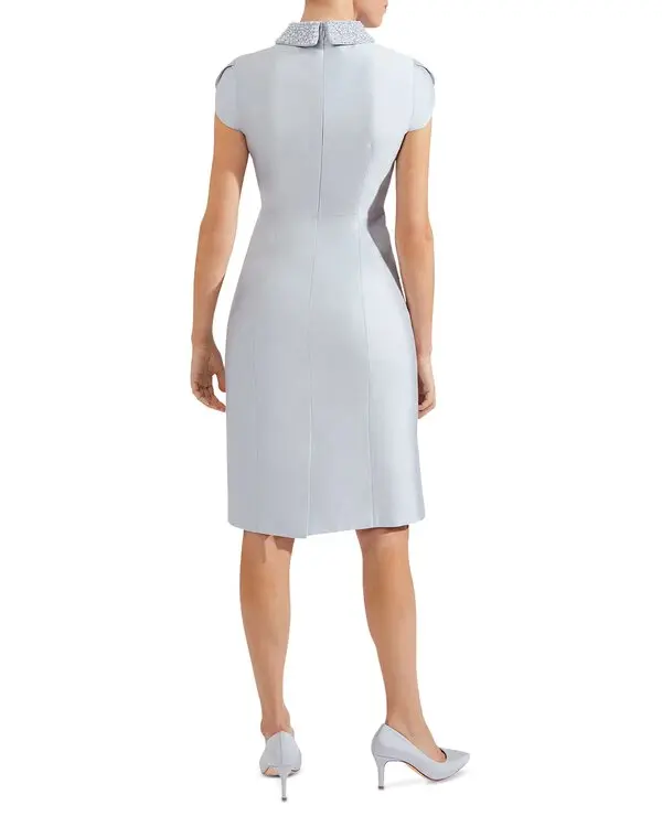 Hobbs London Katherine Embellished Neck Dress In Pale Blue - 48% Off |  Editorialist