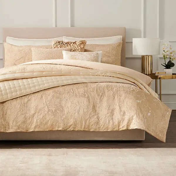 Donna Karan New York Home Liquid Marble Duvet Cover, King - Gold
