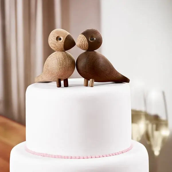 KAY BOJESEN Oak Lovebirds, Set Of 2
