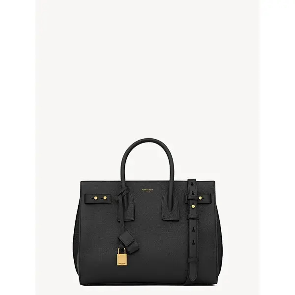 Saint Laurent Sac De Jour Medium In Supple Grained Leather - Black Grain Leather/gold