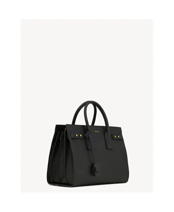 Saint Laurent Sac De Jour Medium In Supple Grained Leather - Black Grain Leather/gold