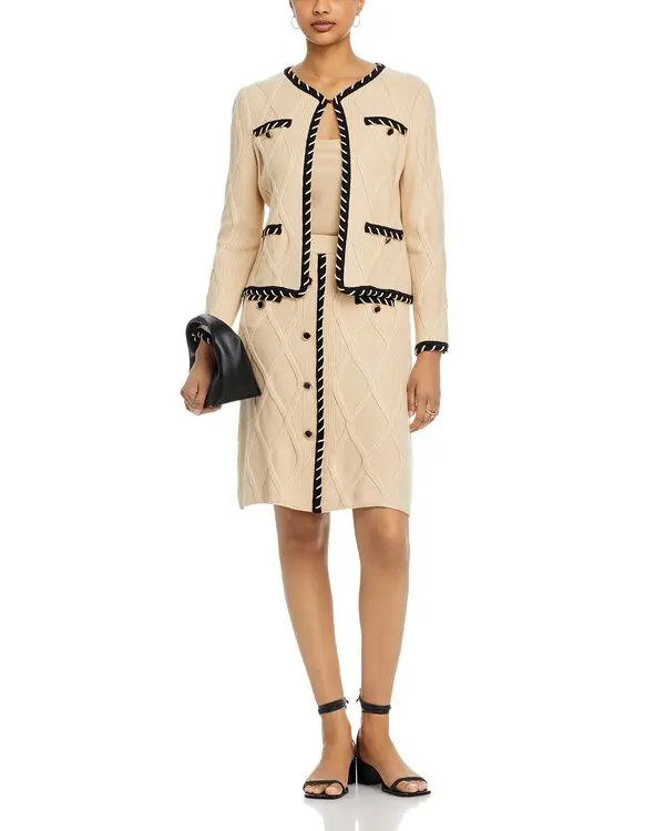 Misook Textural Knit A-line Skirt