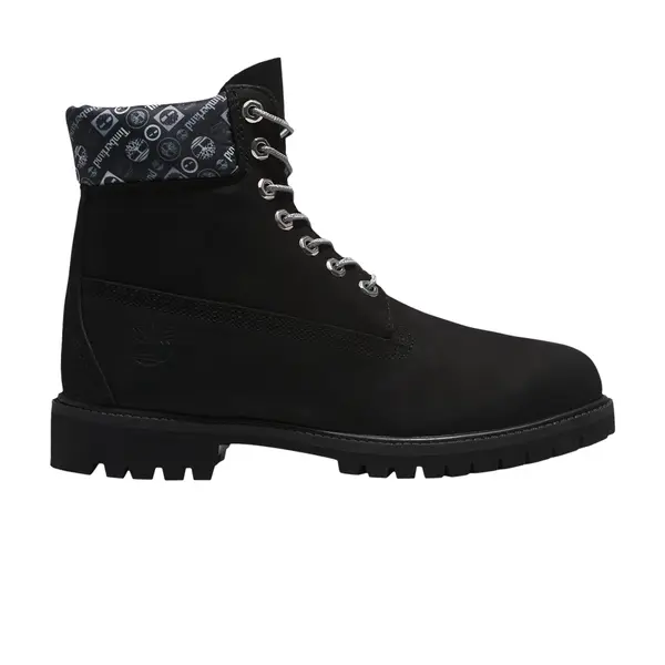 Timberland 6-inch Premium Boots With Logo Print Collar - Black