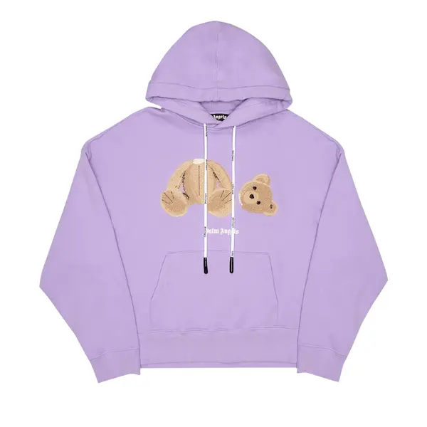 Palm Angels Bear Appliqué Hoodie - Purple