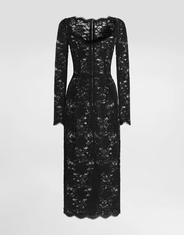 Dolce & Gabbana Floral Lace Midi Dress