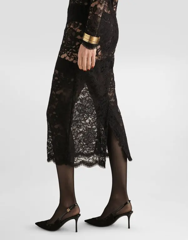 Dolce & Gabbana Floral Lace Midi Dress