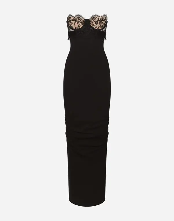 Dolce & Gabbana Long Milano Rib Dress With Corset