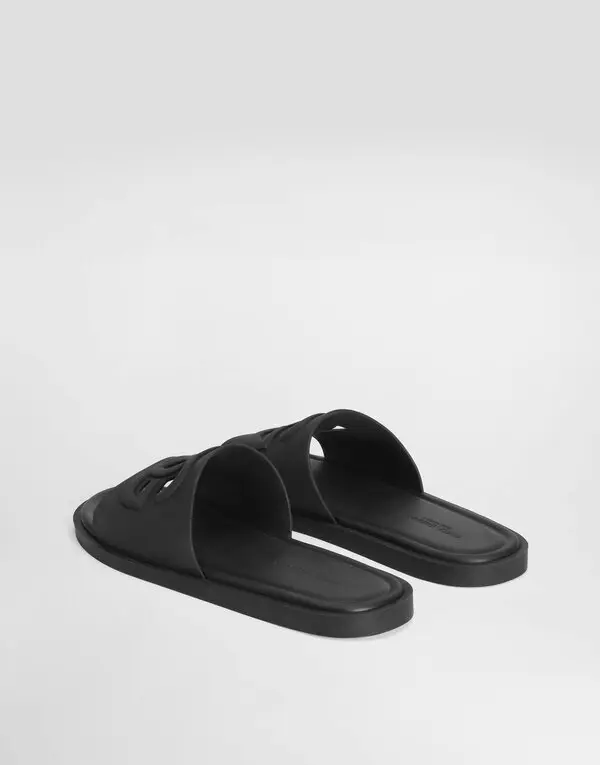 Dolce & Gabbana Rubber Beachwear Slides - Black