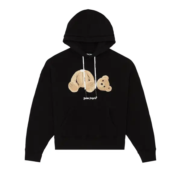 Palm Angels Bear Motif Hoodie - Black