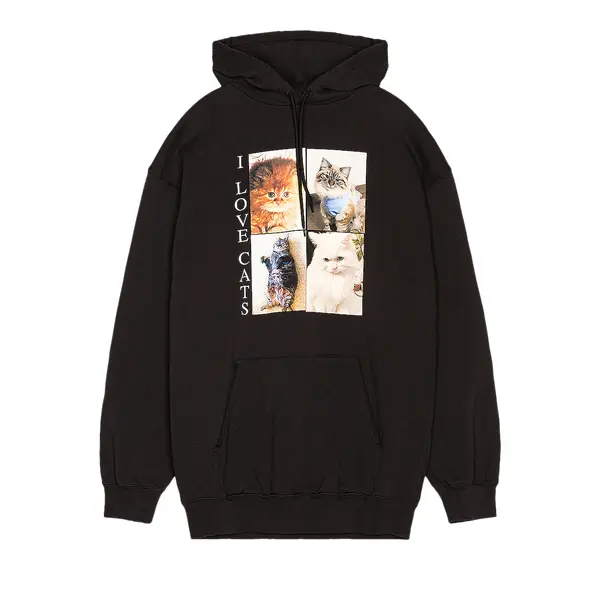 Balenciaga Printed Hoodie - Black