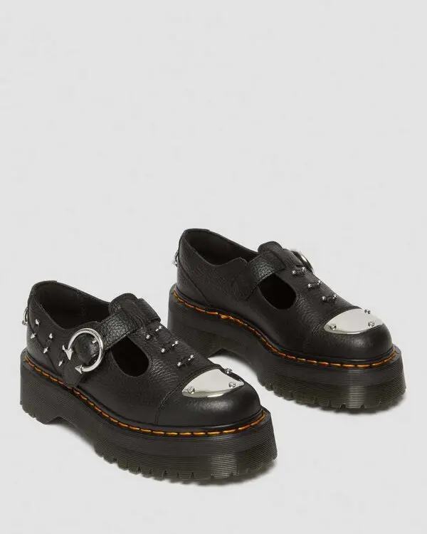 Dr. Martens Bethan Piercing Leather Platform Mary Jane Shoes In