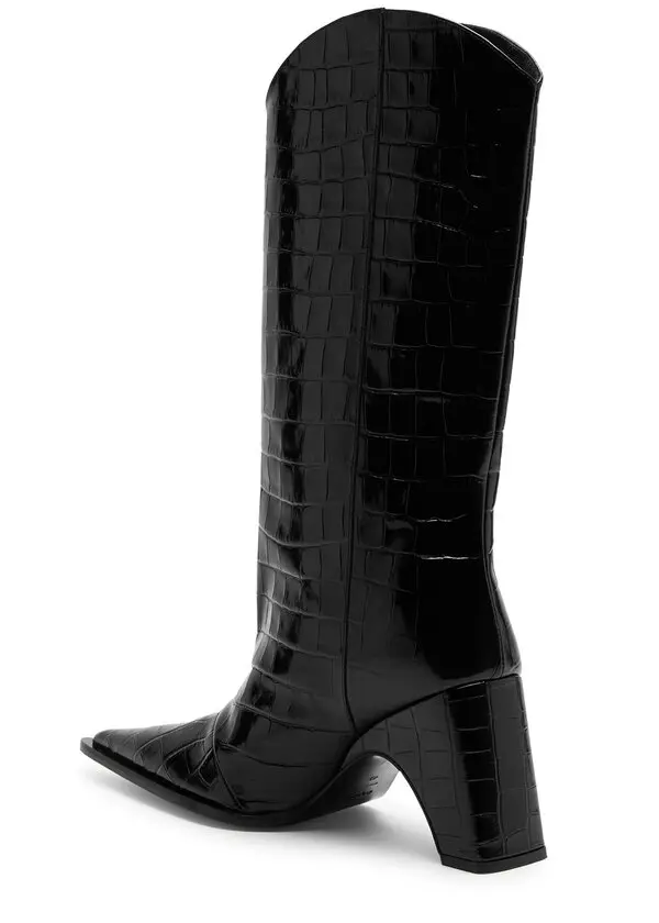 Coperni Croco Bridge 85 Leather Mid-calf Cowboy Boots