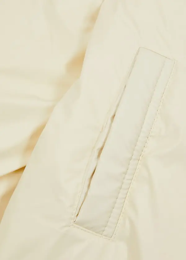 MEOTINE Sol Faux Leather Bomber Jacket - Cream
