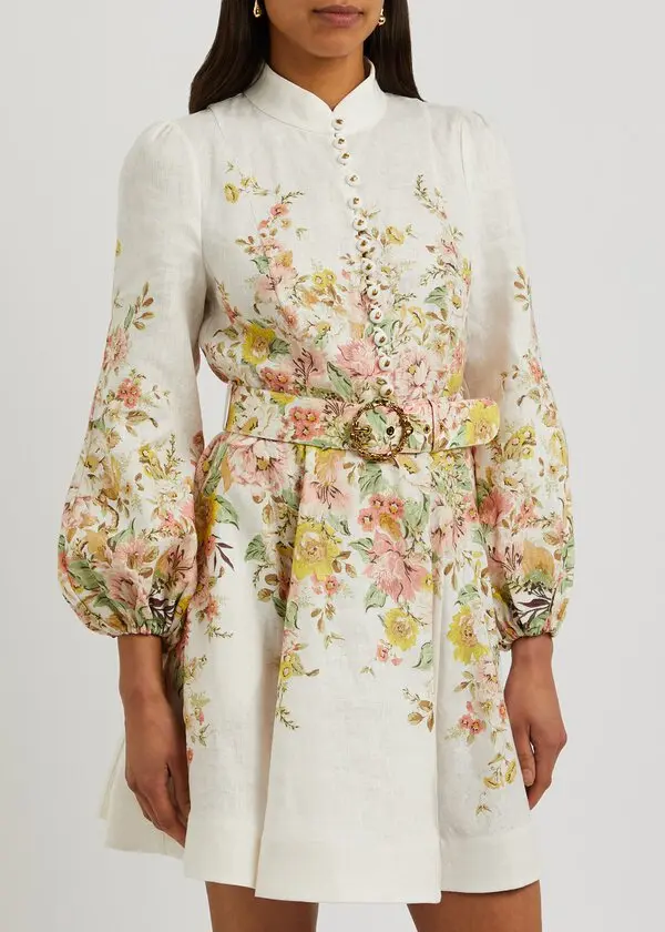 matchmaker buttoned mini dress Buy Zimmermann Neutral Matchmaker Buttoned Mini Dress in Linen For Women  Online