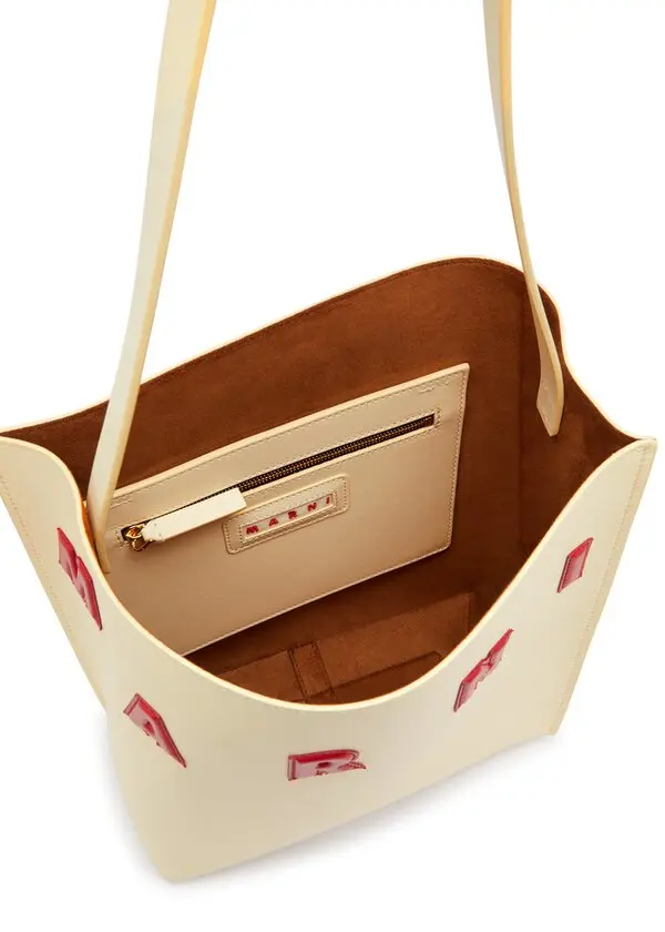 Marni Museo Small Leather Tote - White