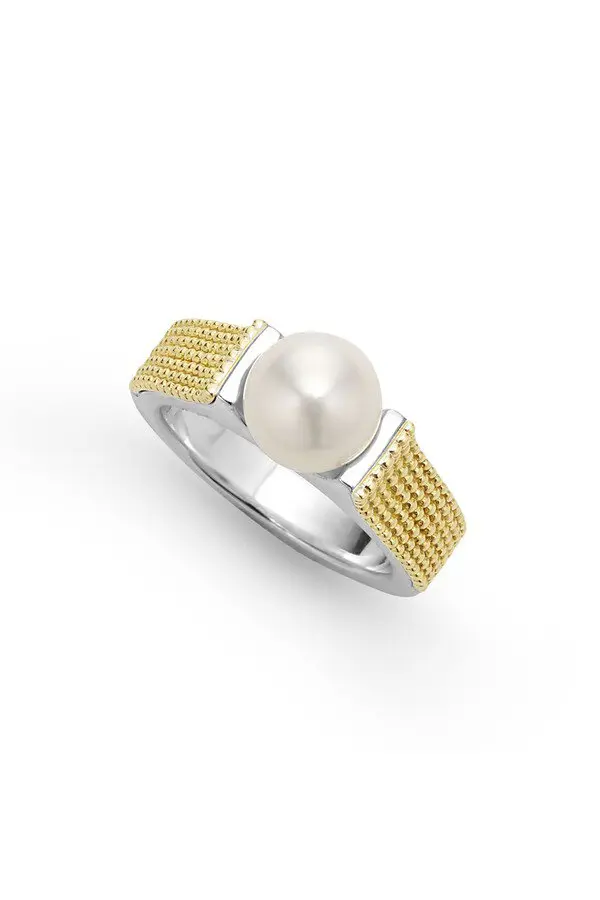 Lagos Luna Pearl Ring - Gold