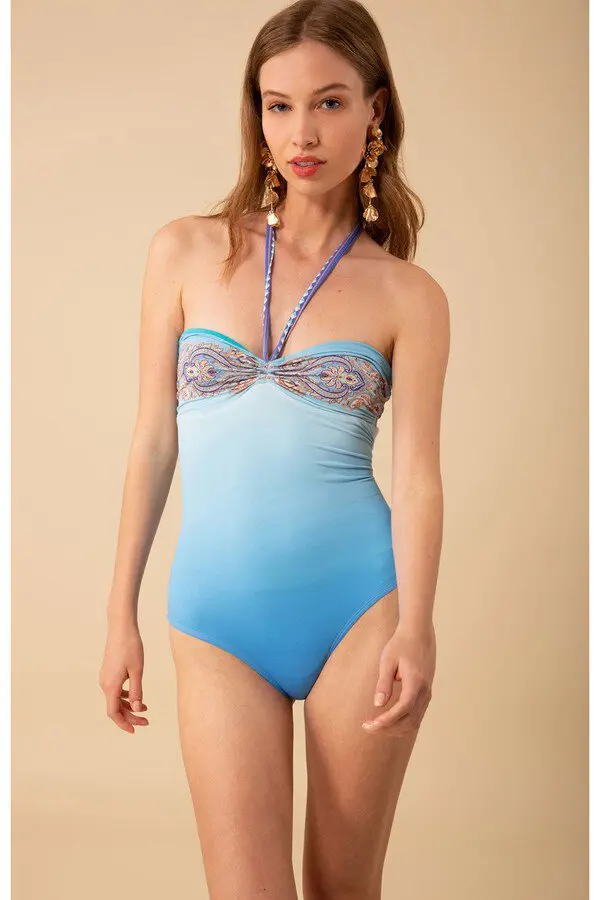 Hale Bob Madeline One Piece Swimsuit - Blue