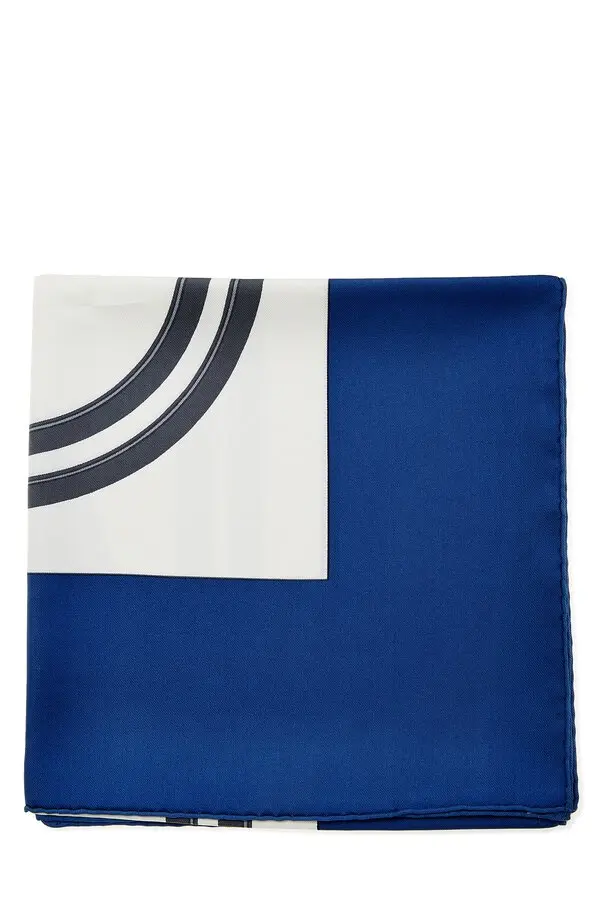 Hermès White 'brides De Gala' Silk Scarf 90 - Blue
