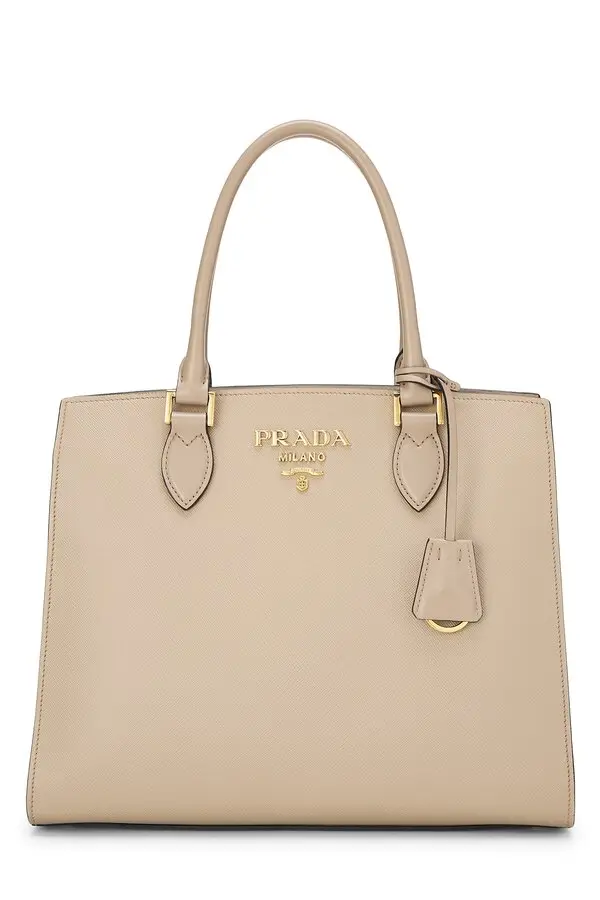 Prada Saffiano Convertible Handbag - Beige