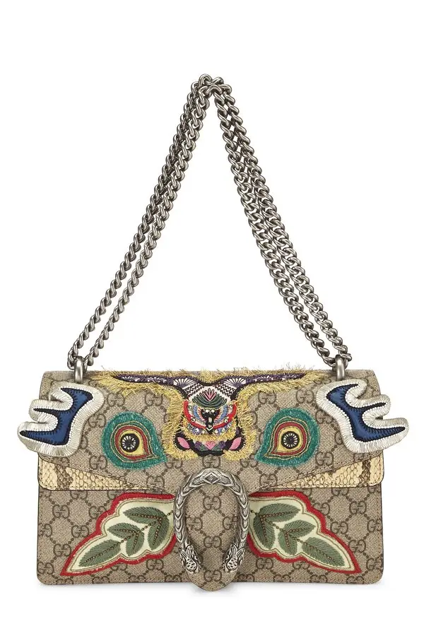 Gucci Embroidered Dionysus Shoulder Bag - Brown