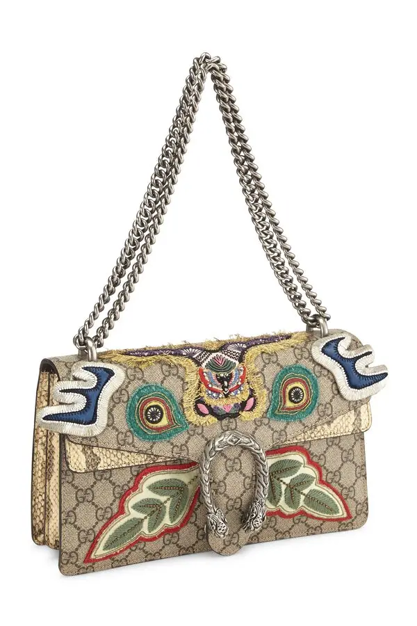 Gucci Embroidered Dionysus Shoulder Bag - Brown