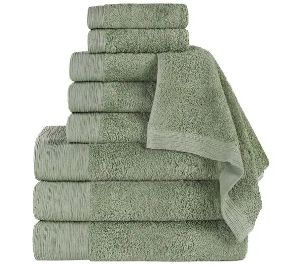 SUPERIOR Rayon Made From Bamboo Solid 9-piece T Owel Set