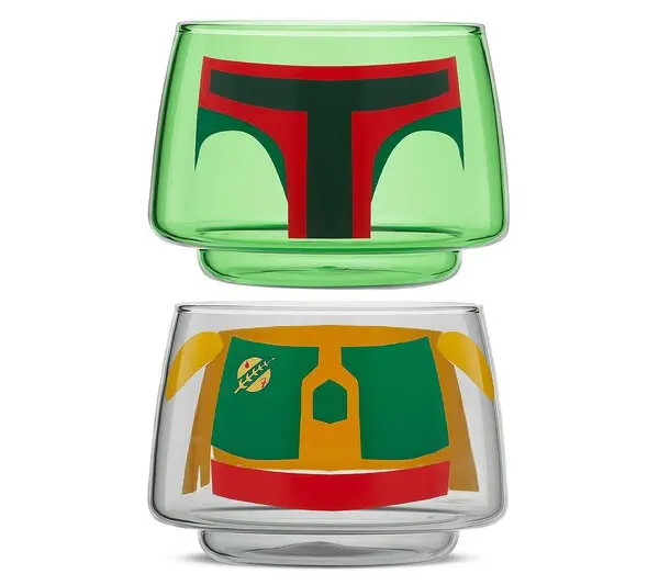 JOYJOLT Star Wars Stackable Boba Fett Stackable Glasses 8 Oz
