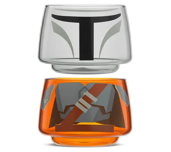 JOYJOLT Star Wars Stackable Mandalorian Stackable Glass Es 8 Oz