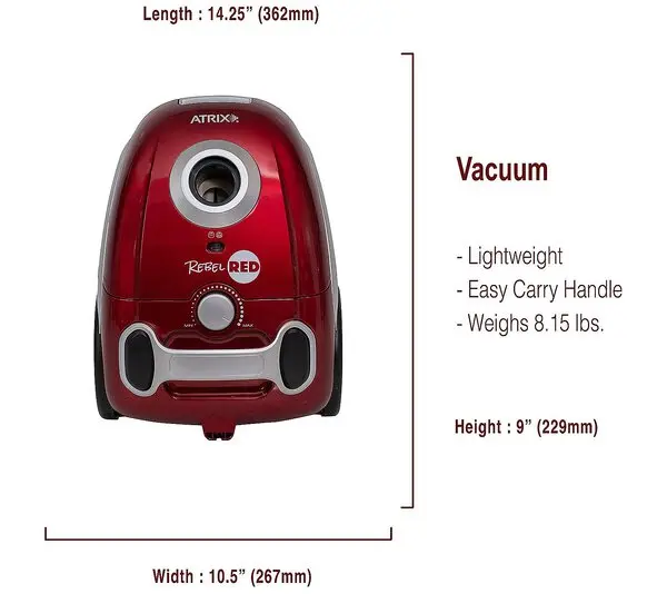 ATRIX Rebel Red Vacuum With Hepa Filtration