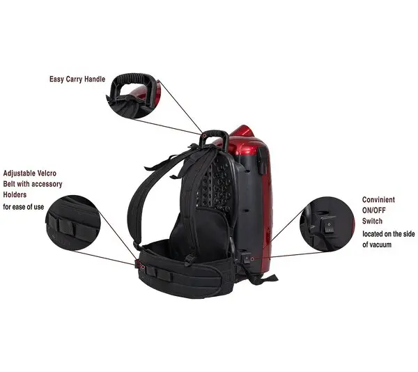 ATRIX Jet Red Hepa Backpack Vacuum