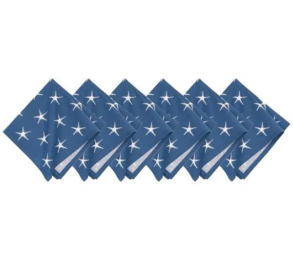 VALERIE PARR HILL Red, White And Waves Napkin Set Of 6 Valerie - One-color