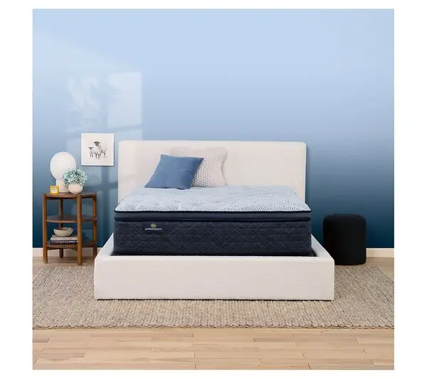 SERTA Blue Lagoon Nights 14.5' Plush Pt Mattres Set -queen - One-color