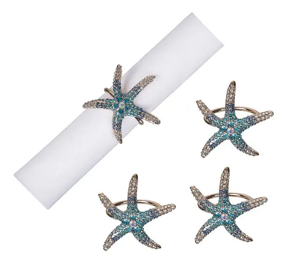 VALERIE PARR HILL Sea Star Rhinestone Napkin Ring S/4 Valerie - One-color