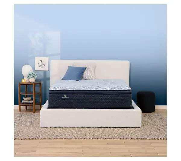 SERTA Blue Lagoon Nights 14.5' Plush Pt Mattres Set -cal King - One-color