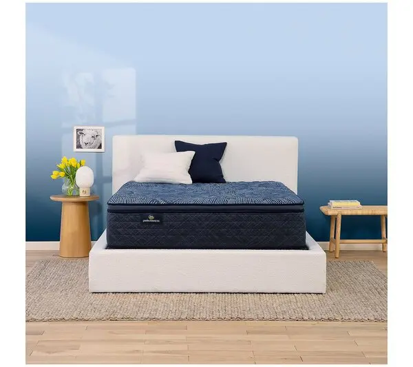 SERTA Cobalt Calm 14.5' Firm Pt Mattress Set -c L King - One-color