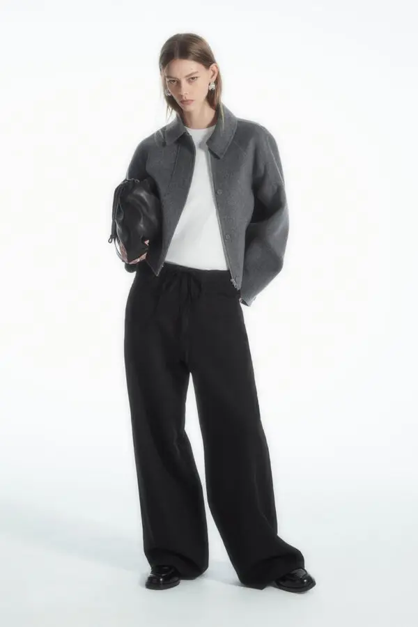Cos Short Double-Faced Wool Jacket - Grey | Editorialist