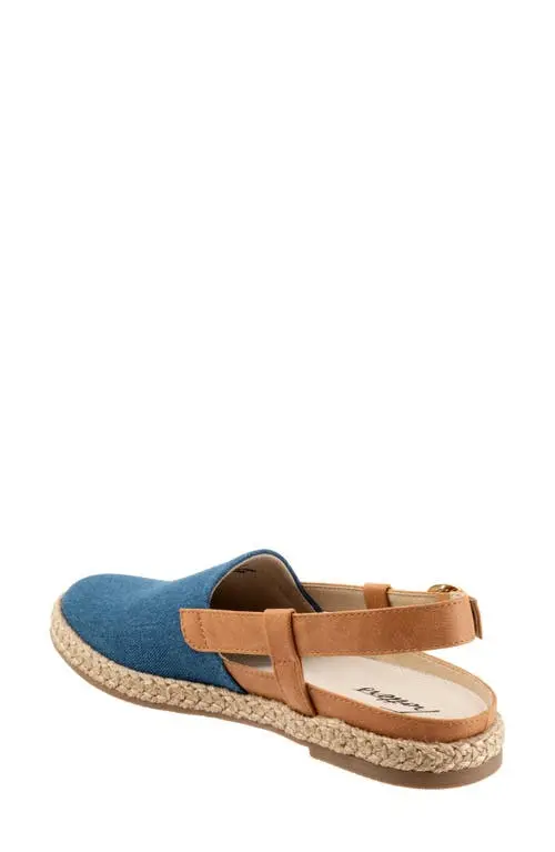 Trotters Paisley Slingback Espadrille Flat - Blue Jean Textile