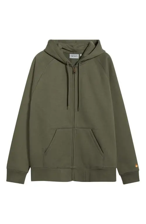 Carhartt Work In Progress Chase Cotton-blend Zip-up Hoodie - Leaf/gold