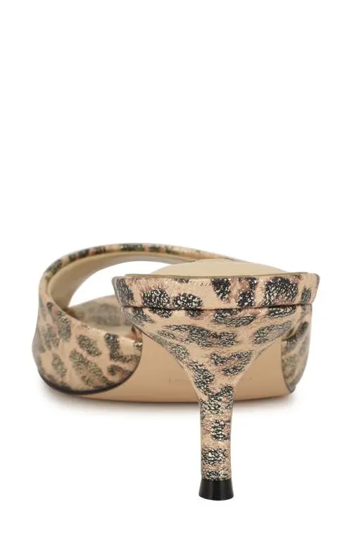 Nine West Luvlie Kitten Heel Slide Sandal - Gold